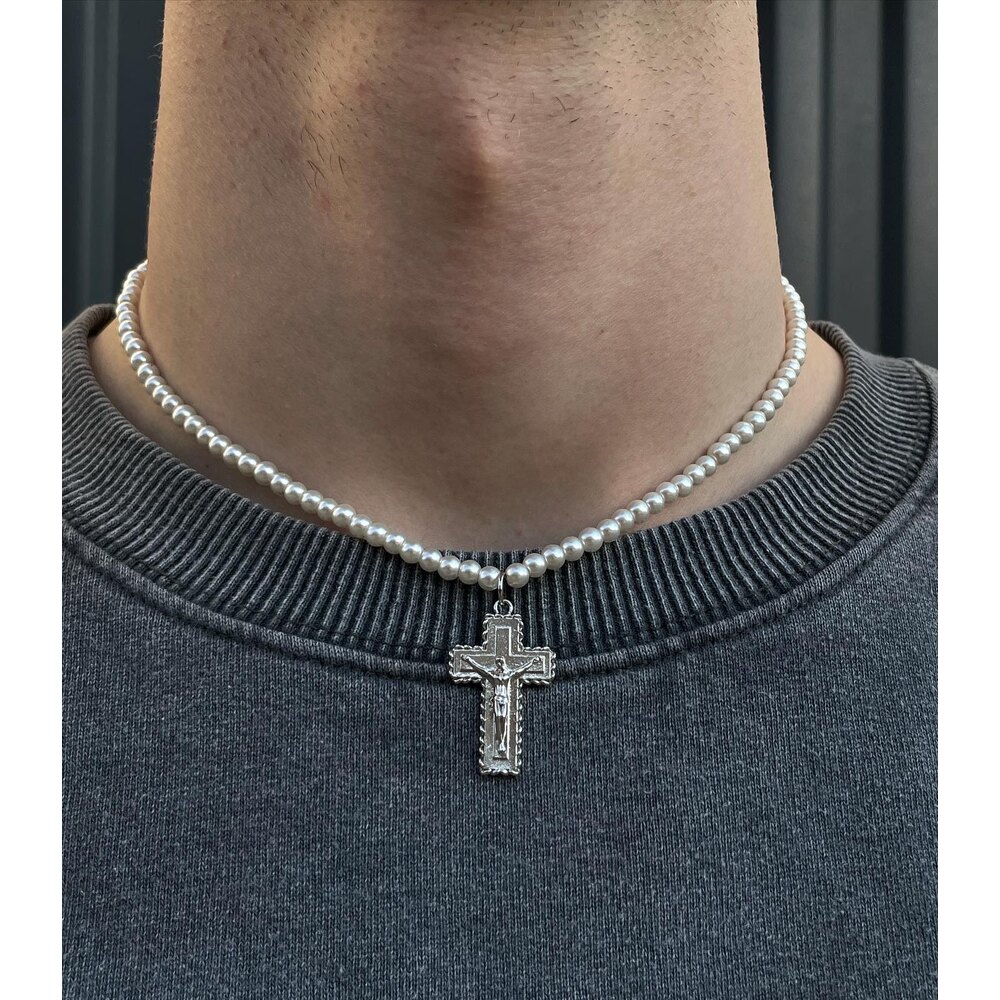 Cross Pearl Necklace