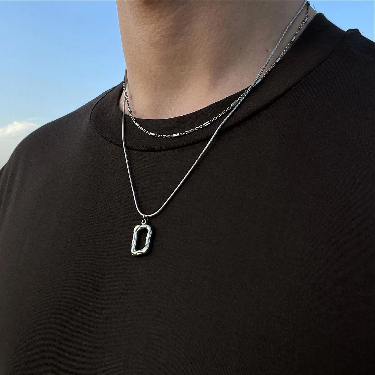 Two Chaıns Frame Necklace