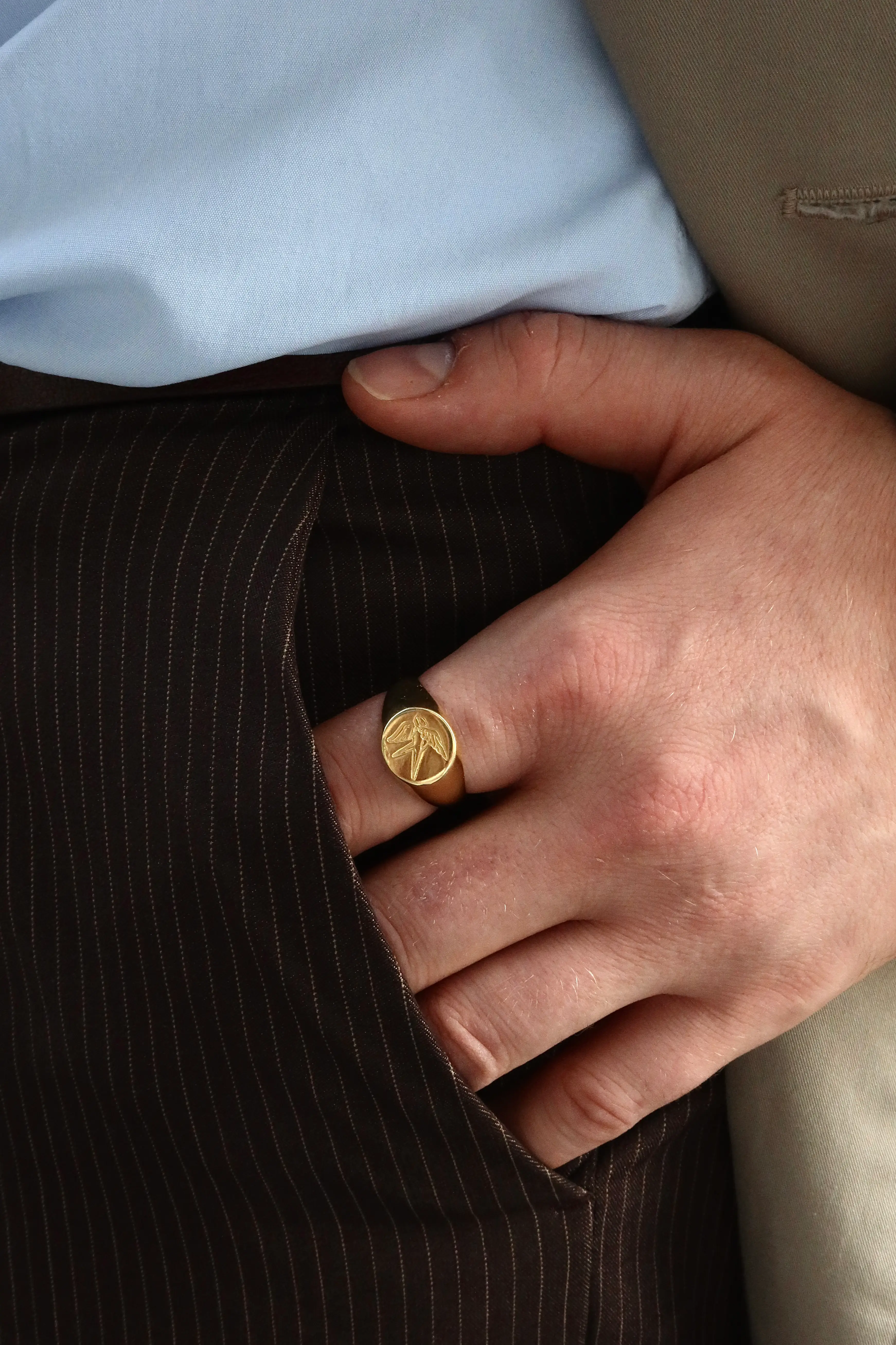 925 Gold Swallow Crest Ring