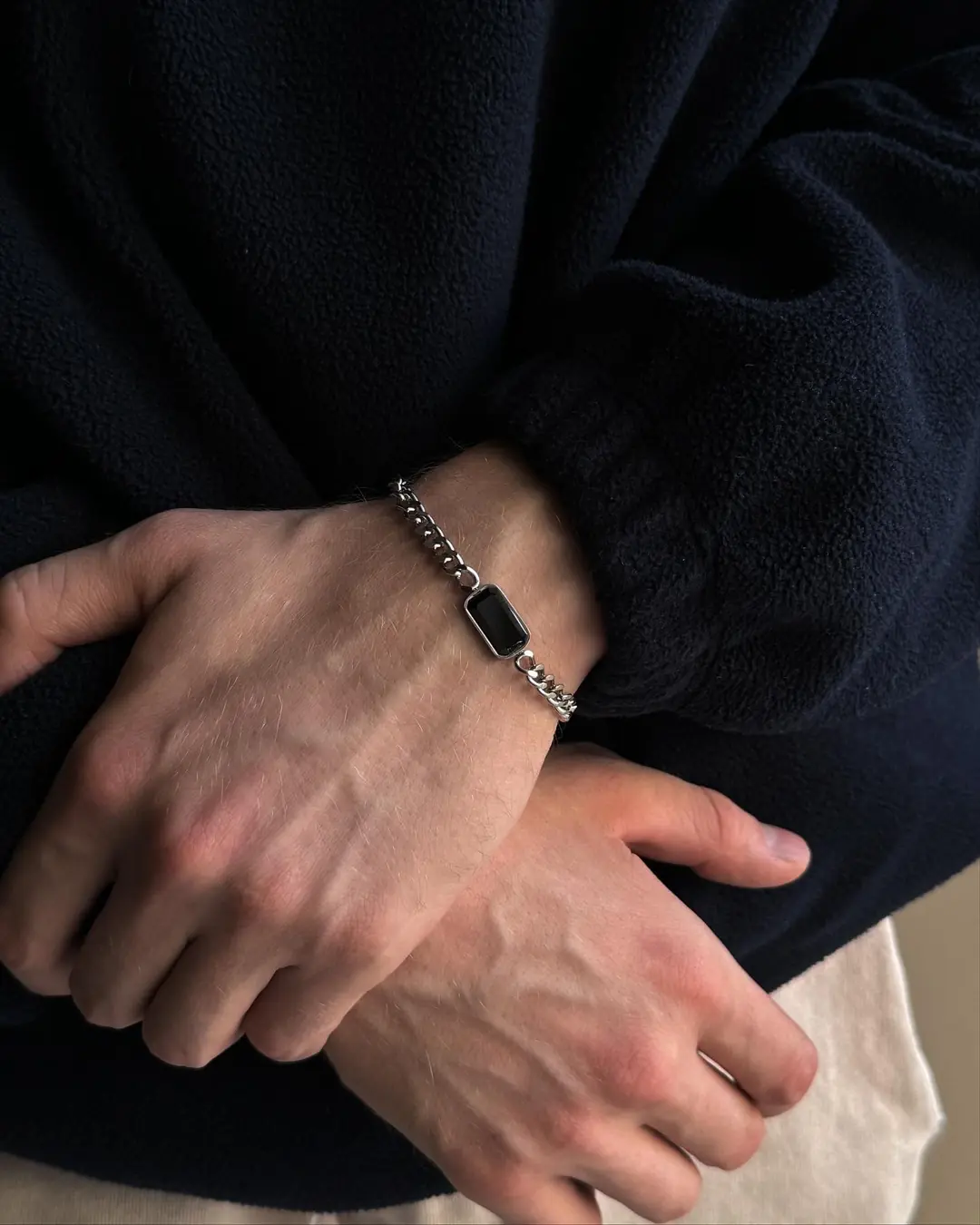 Rectangle Black Stone Bracelet