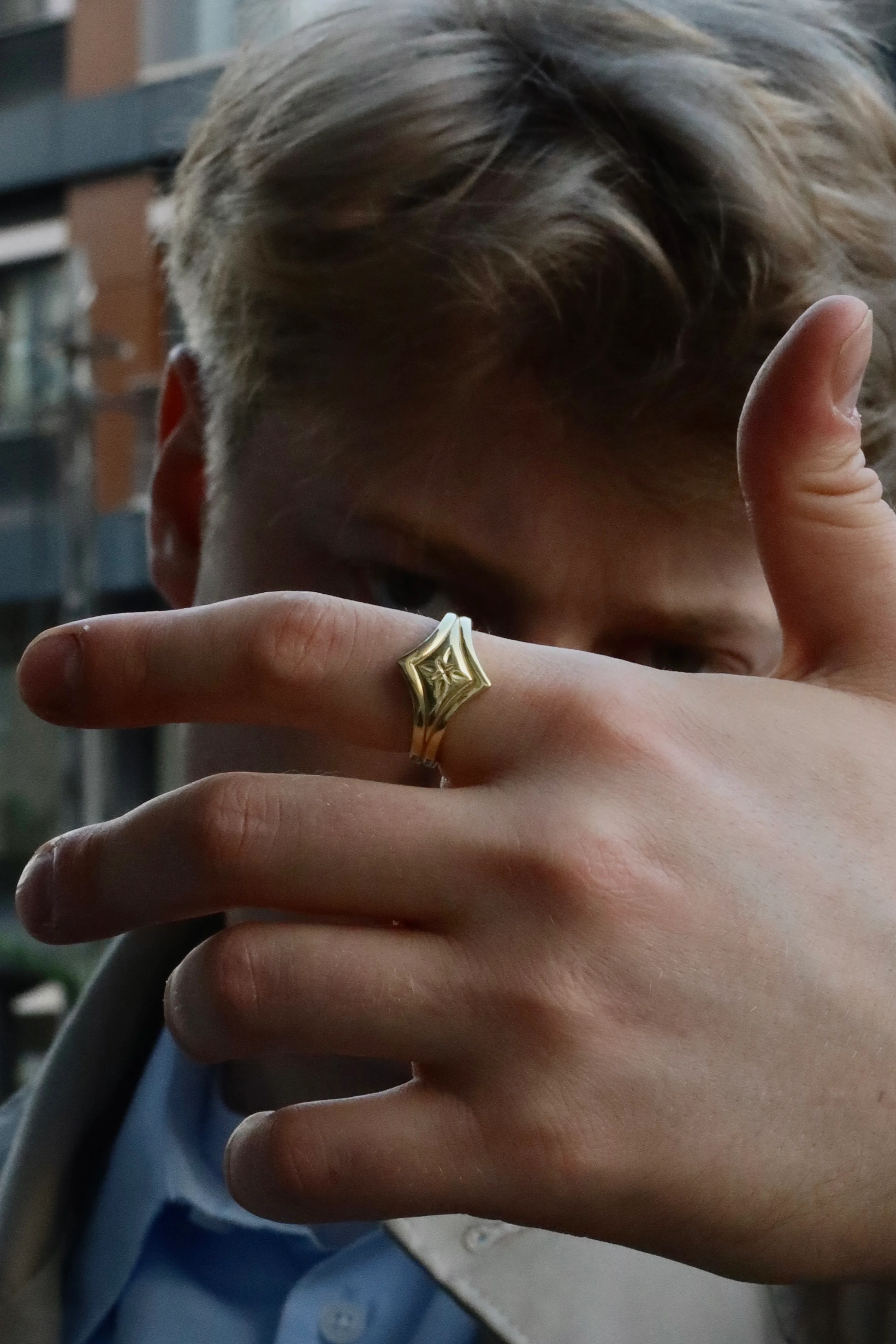 925 Gold SterlingStar Signet Ring