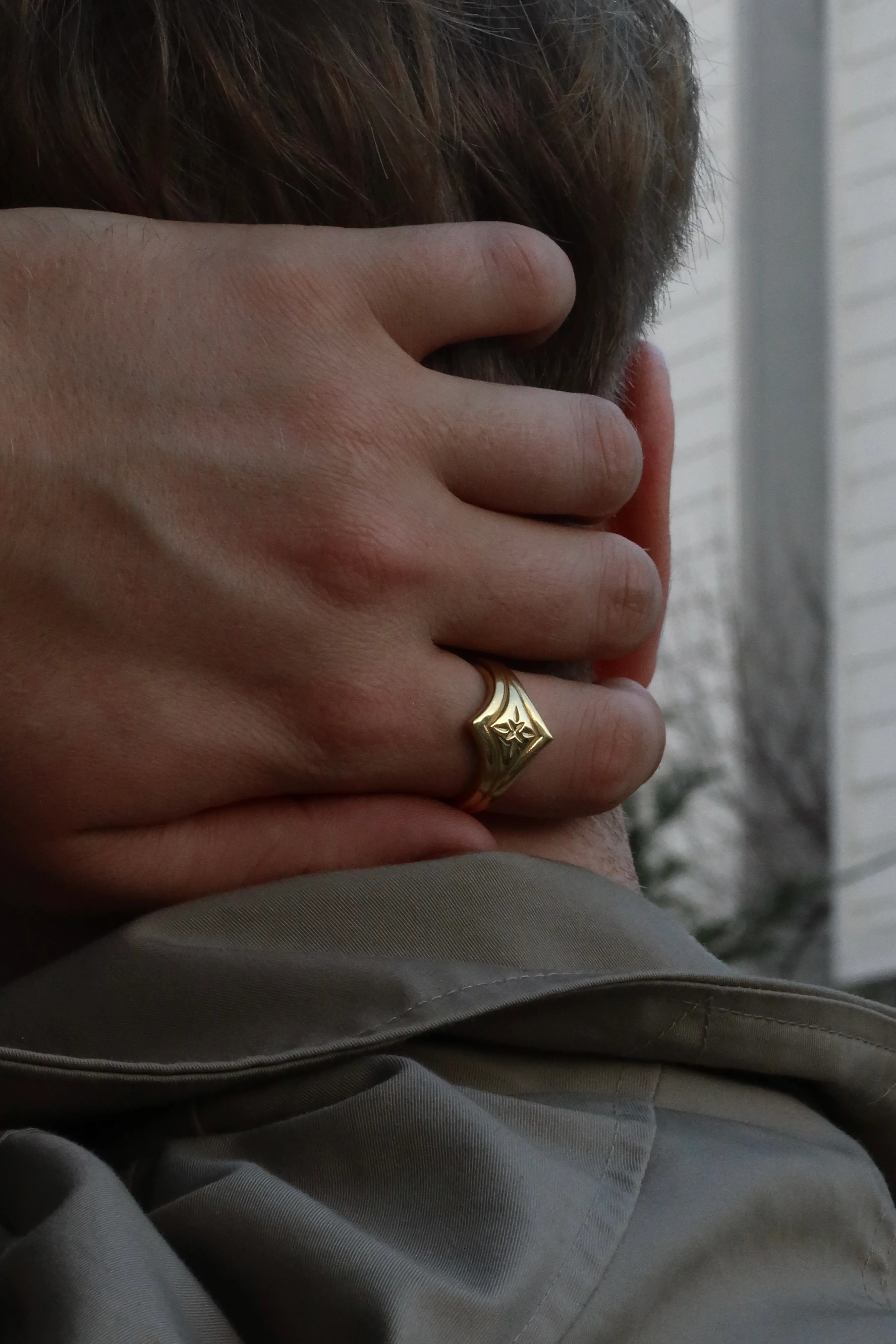 925 Gold SterlingStar Signet Ring