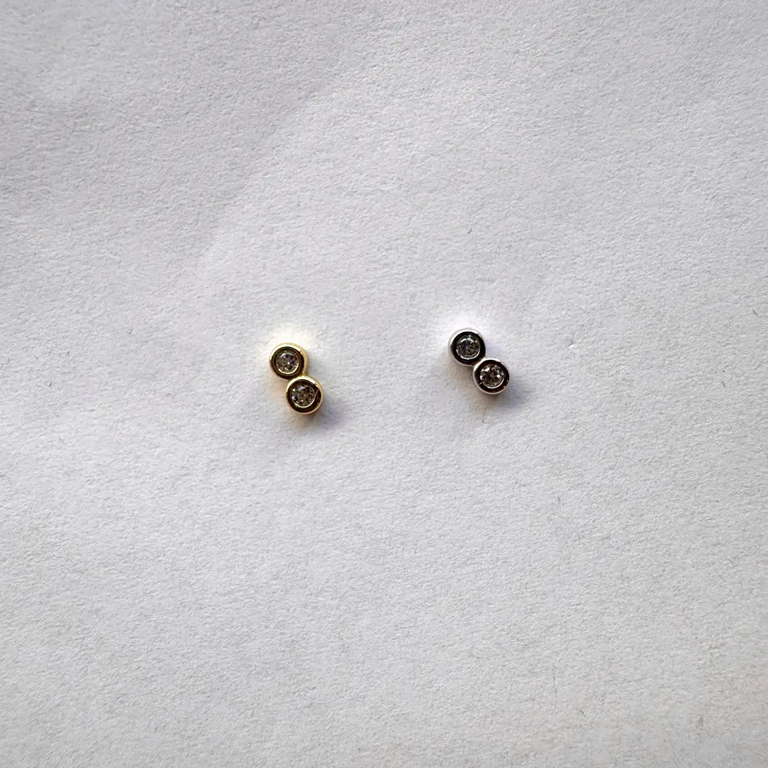 Mini Cift Tohum Stud Küpe-Tek