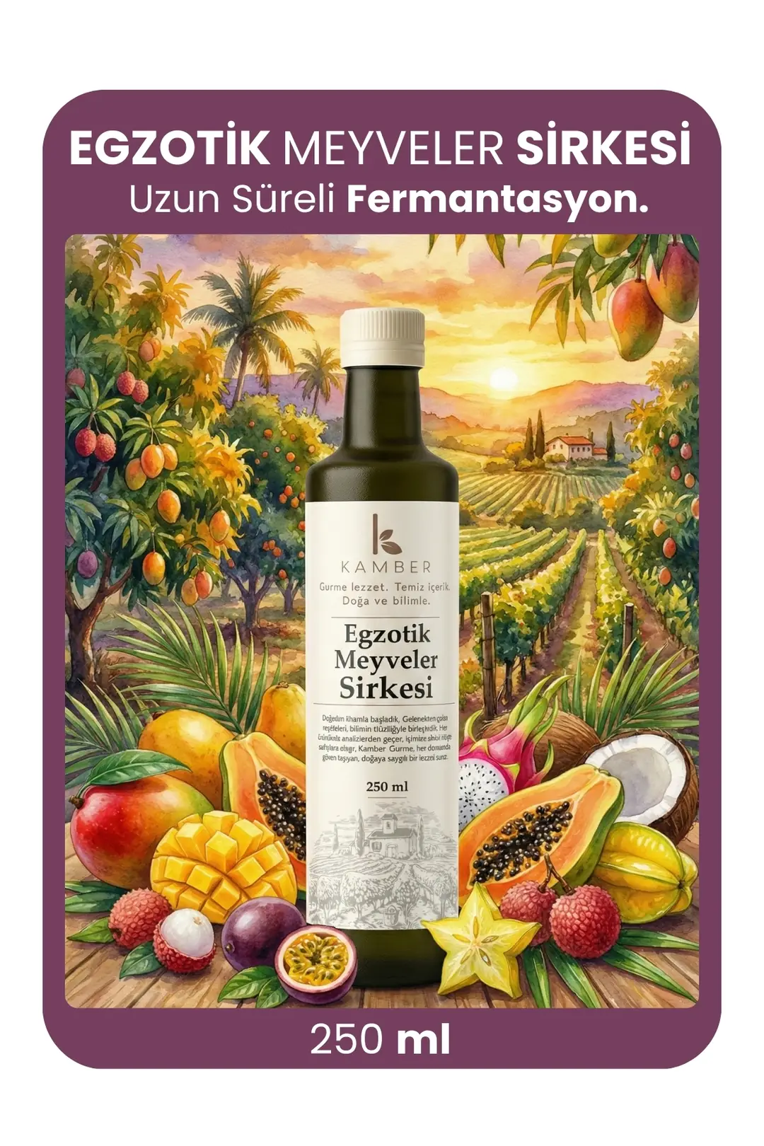 Egzotik Meyveler Sirkesi - 250 ml. | Kamber Gurme