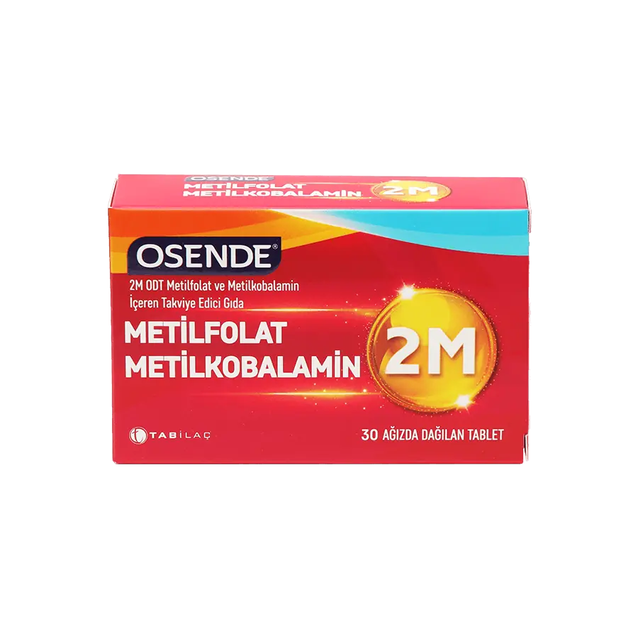Osende 2M Metilkobalamin B12+Metilfolat Folik Asit 30 Tabet
