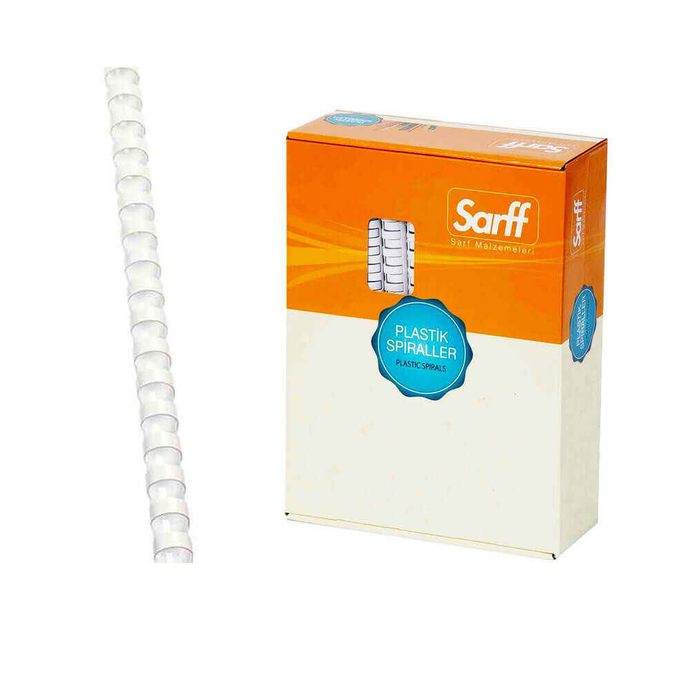 Sarff Spiral Plastik Delux 10 mm 100'lü Beyaz