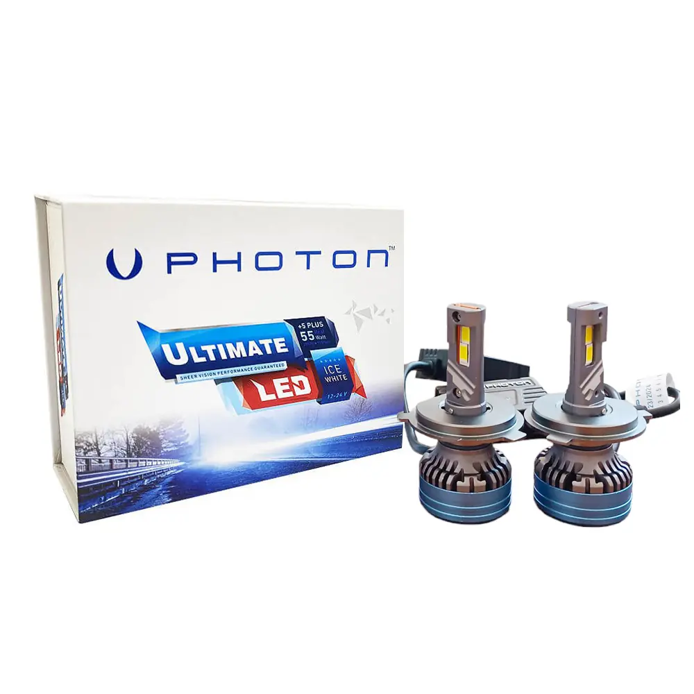 Photon Ultimate +5 Plus H4 Led Xenon Far Buz Beyaz Fanlı CANBUS 55W 12 ...