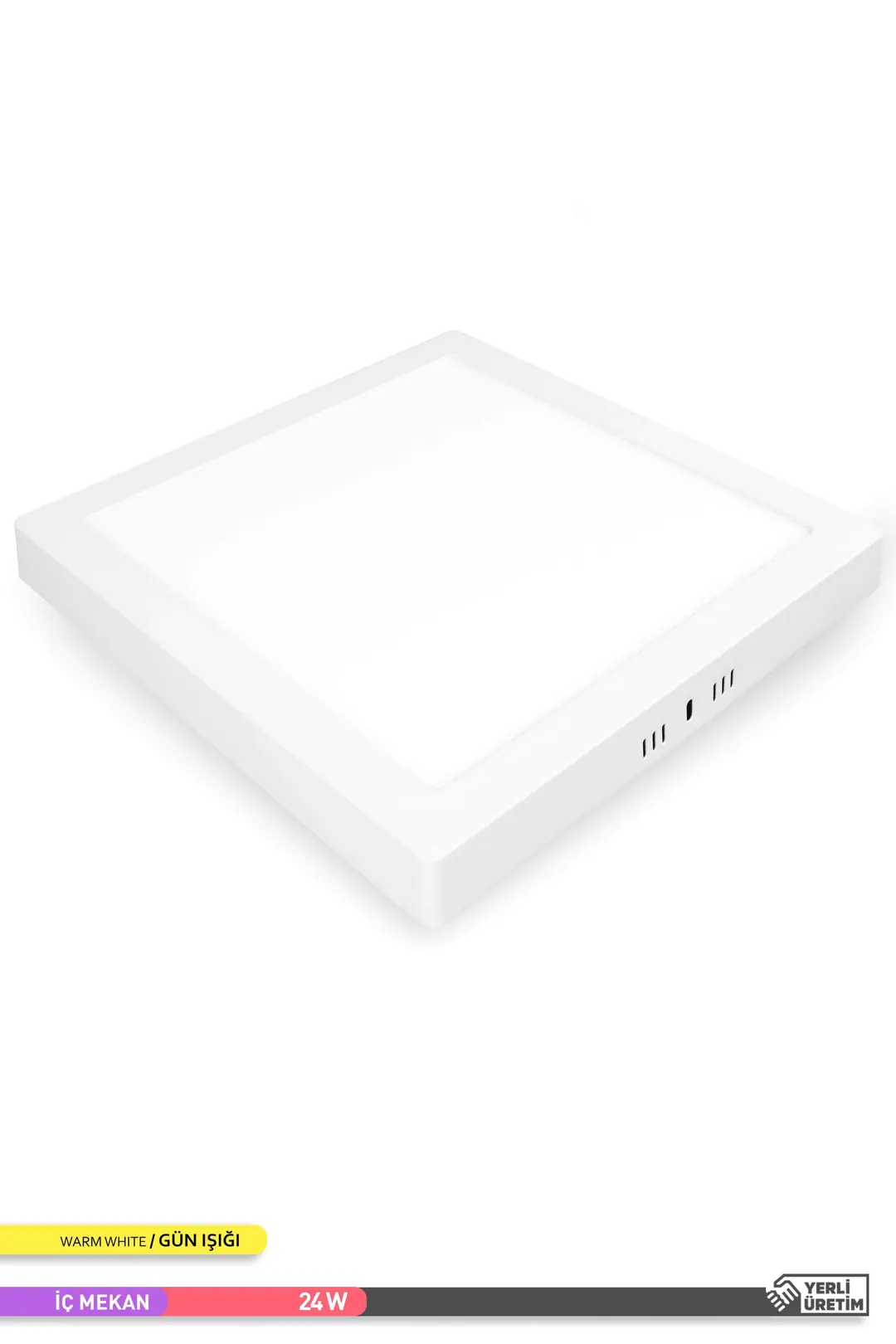 ACK Sıva Üstü Kare LED Panel Armatür Beyaz Gövde 3000K Gün Işığı 24W ...
