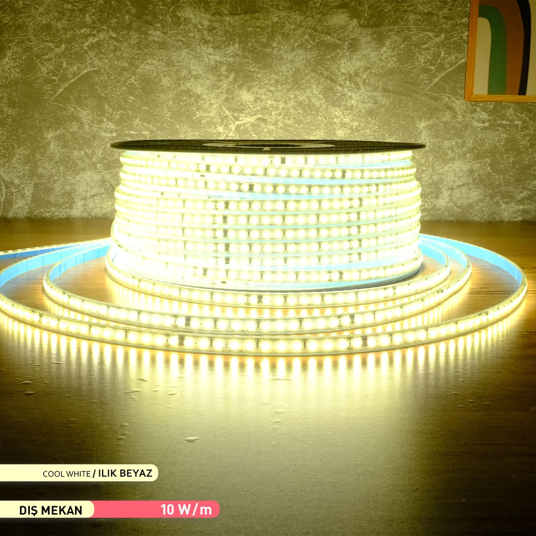 ACK 120 LED li Şerit LED 4000K Gün Işığı 220V 10W 100m AS01-01501