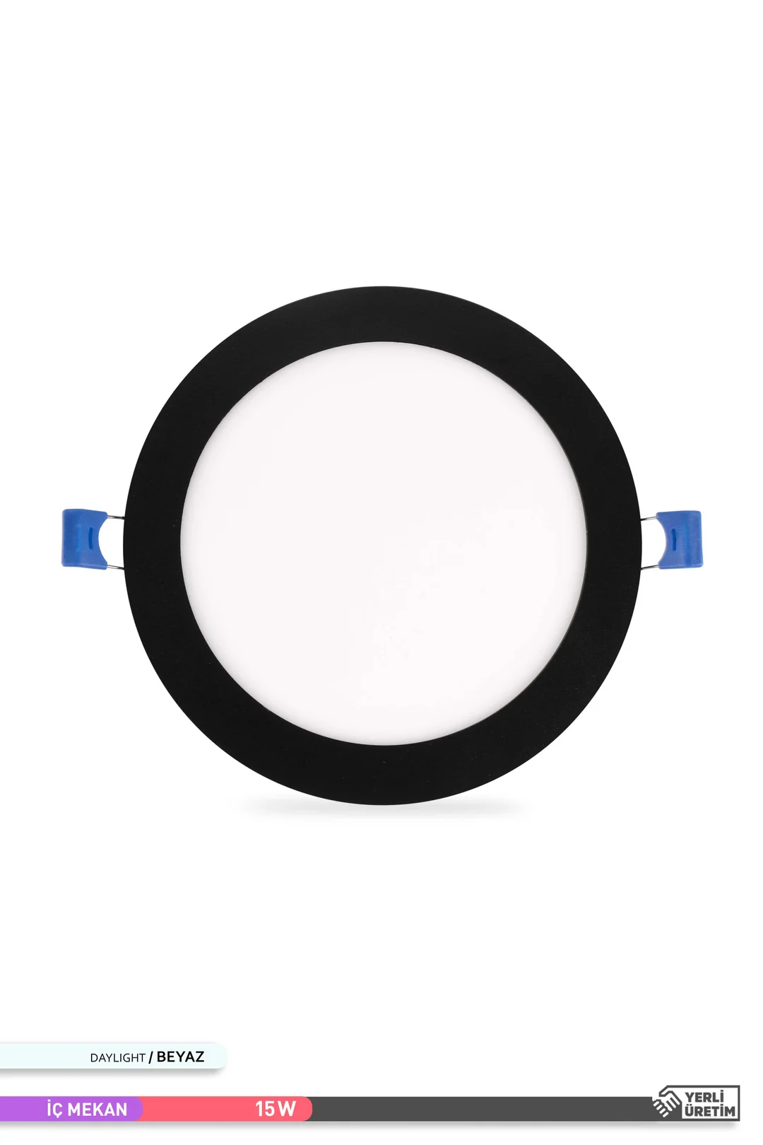 ACK 15W Sıva Altı Yuvarlak LED Panel Armatür Siyah Gövde 6500K Beyaz AP01-01531