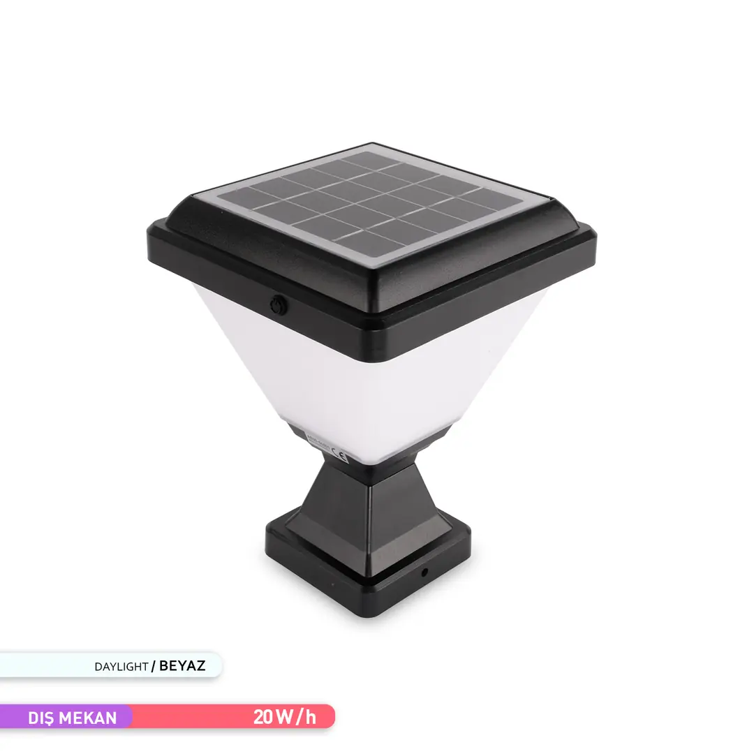 ACK Solar LED Bahçe Armatürü 6500K Beyaz Işık Set üstü ve Kazıklı Güneş ...