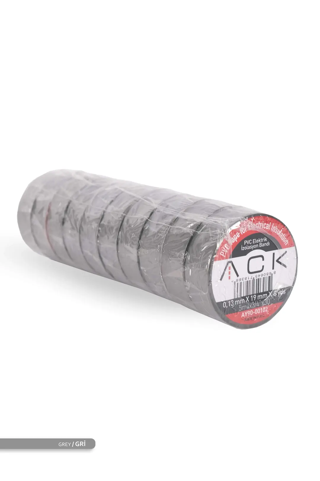 ACK PVC Elektrik İzolasyon Bandı Gri 8m AY90-00102
