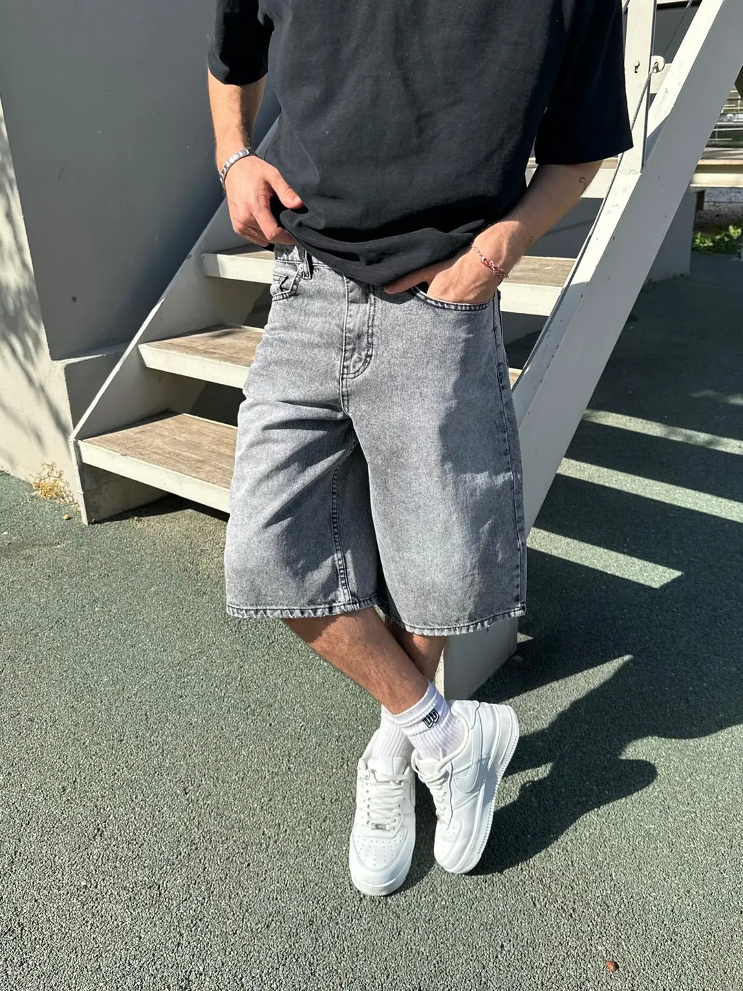 Vintage Stone Tint Kot Şort Alx