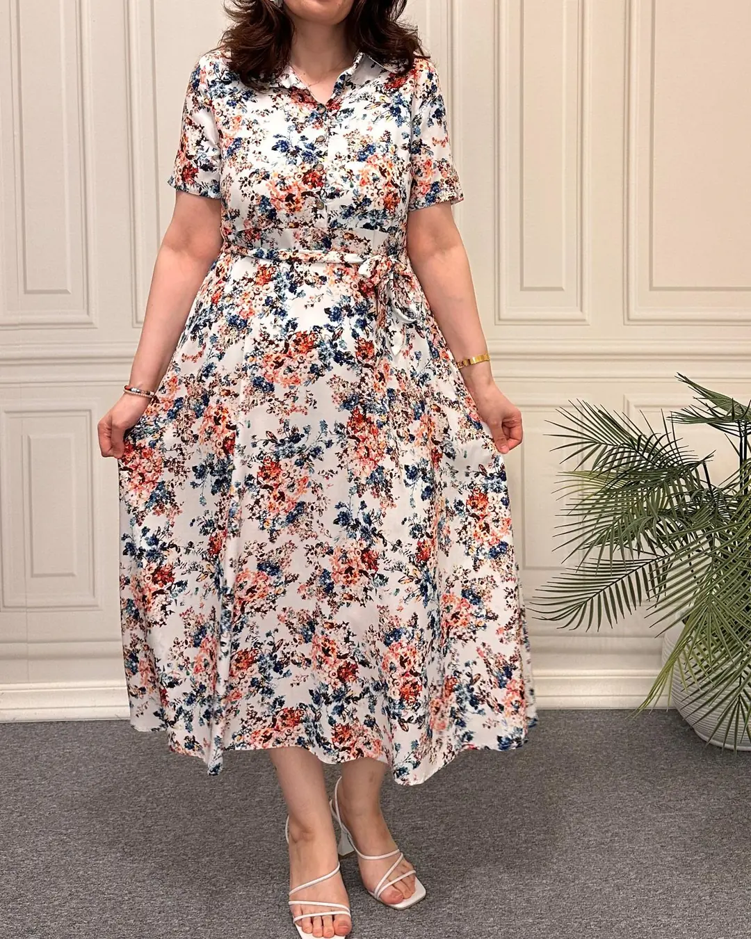 Nisa Model Viskon Elbise Beyaz