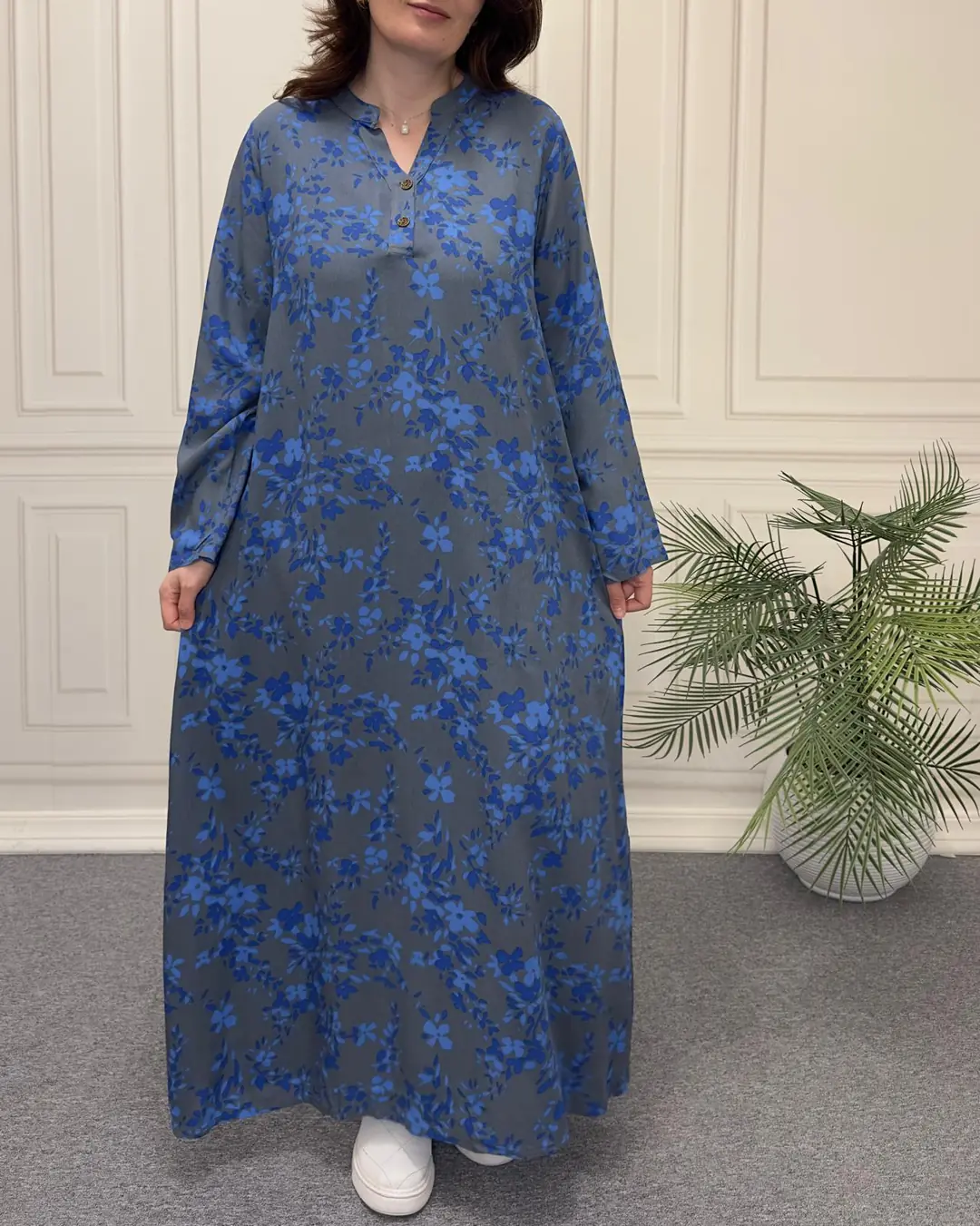 Yonca Model Uzun Elbise Antrasit