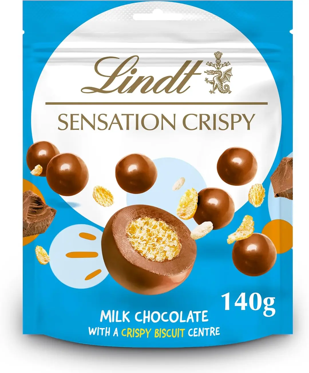 Lindt Sensation Crispy Sütlü Çikolata 140g - Çıtır Tahıllı
