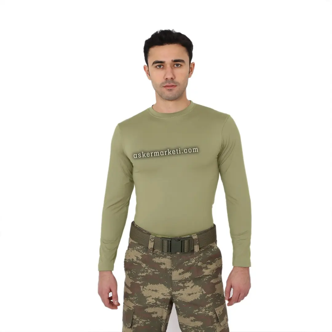 Nano Yeşili Uzun Kol Micro Tişört