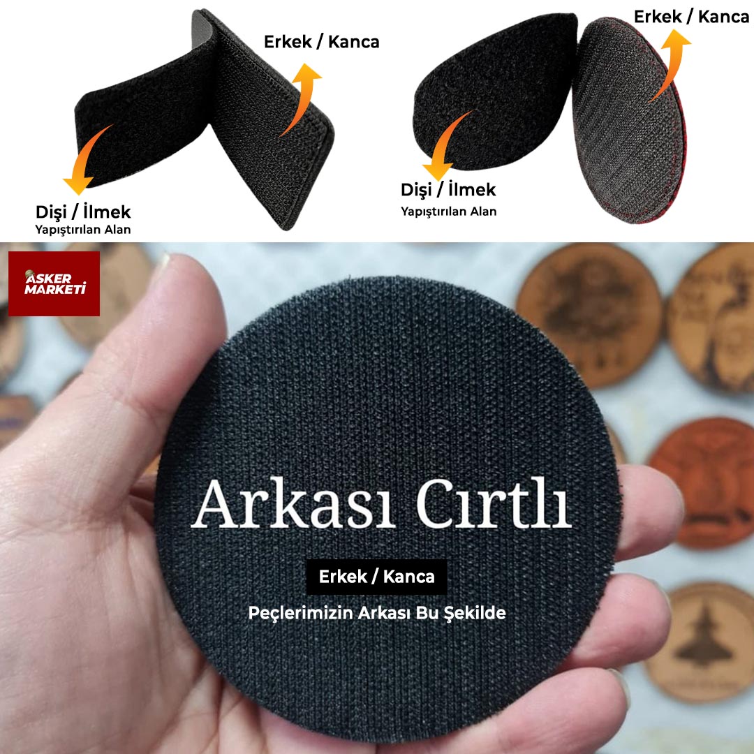 Atatürk Patch - "Bir Çift Mavi Gözün Işığında" Yazılı Peç (9.5 cm)