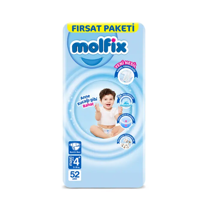 Molfix Maxi Plus Fırsat Paketi 4 Beden 52 Adet 9-16 Kg