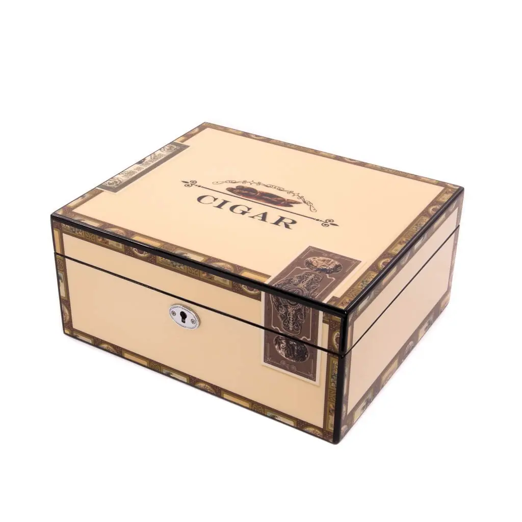 Angelo Cigar Print Polished Humidor 920200