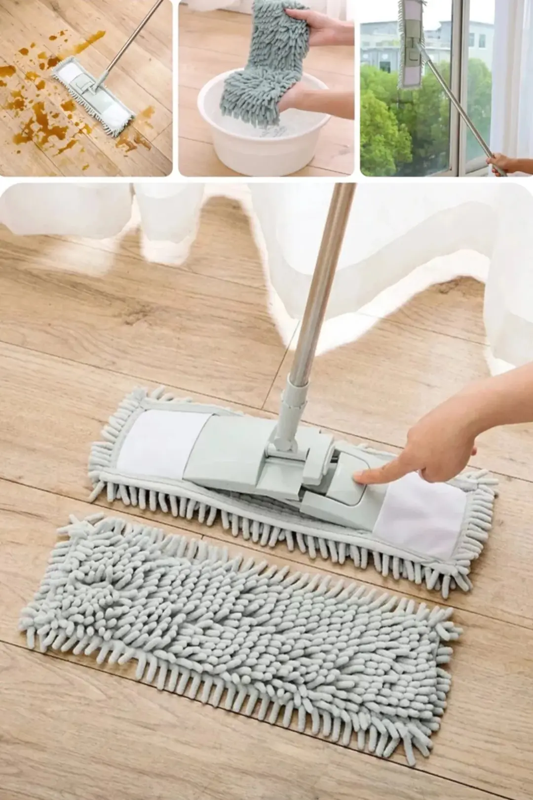 Makarna Mop Teleskopik Saplı Makarna Püsküllü 40cm