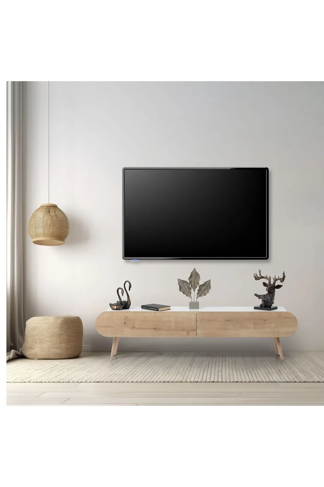 Flora Dia Dekoratiif Tv Ünitesi (BEYAZ_MEŞE)