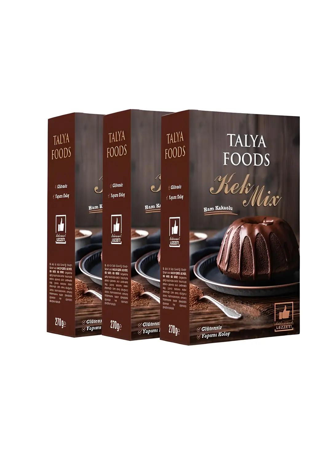Glutensiz Ham Kakaolu Kek Mix 3x270g - Talya Foods