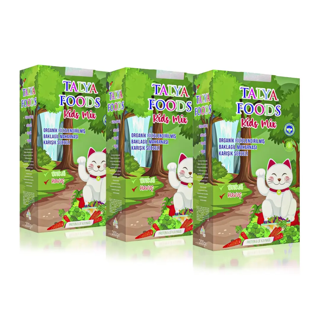 Glutensiz Vegan Happy Cat Kids Serisi 3x200g - Talya Foods