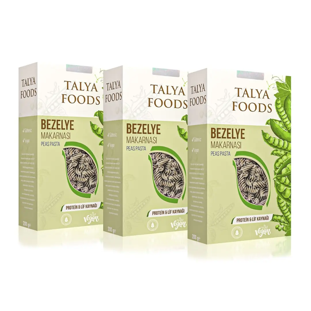 Glutensiz Vegan Bezelye Makarnası 3x200g - Talya Foods