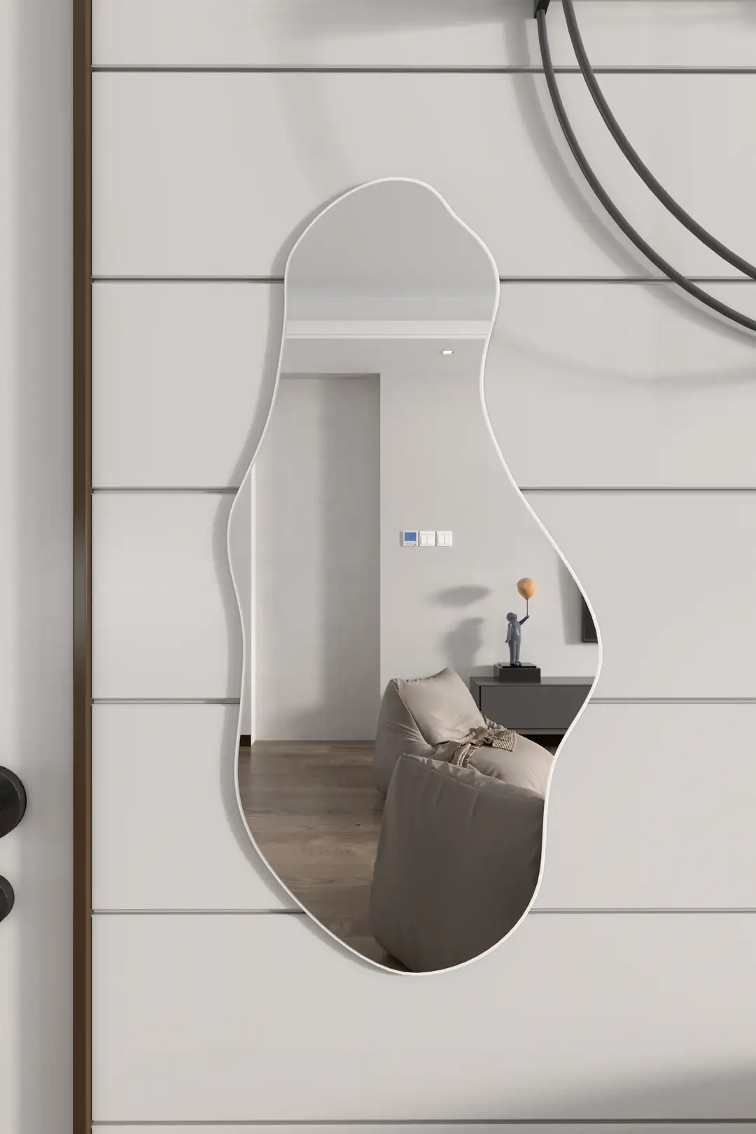 Nova Asimetrik Ayna Beyaz