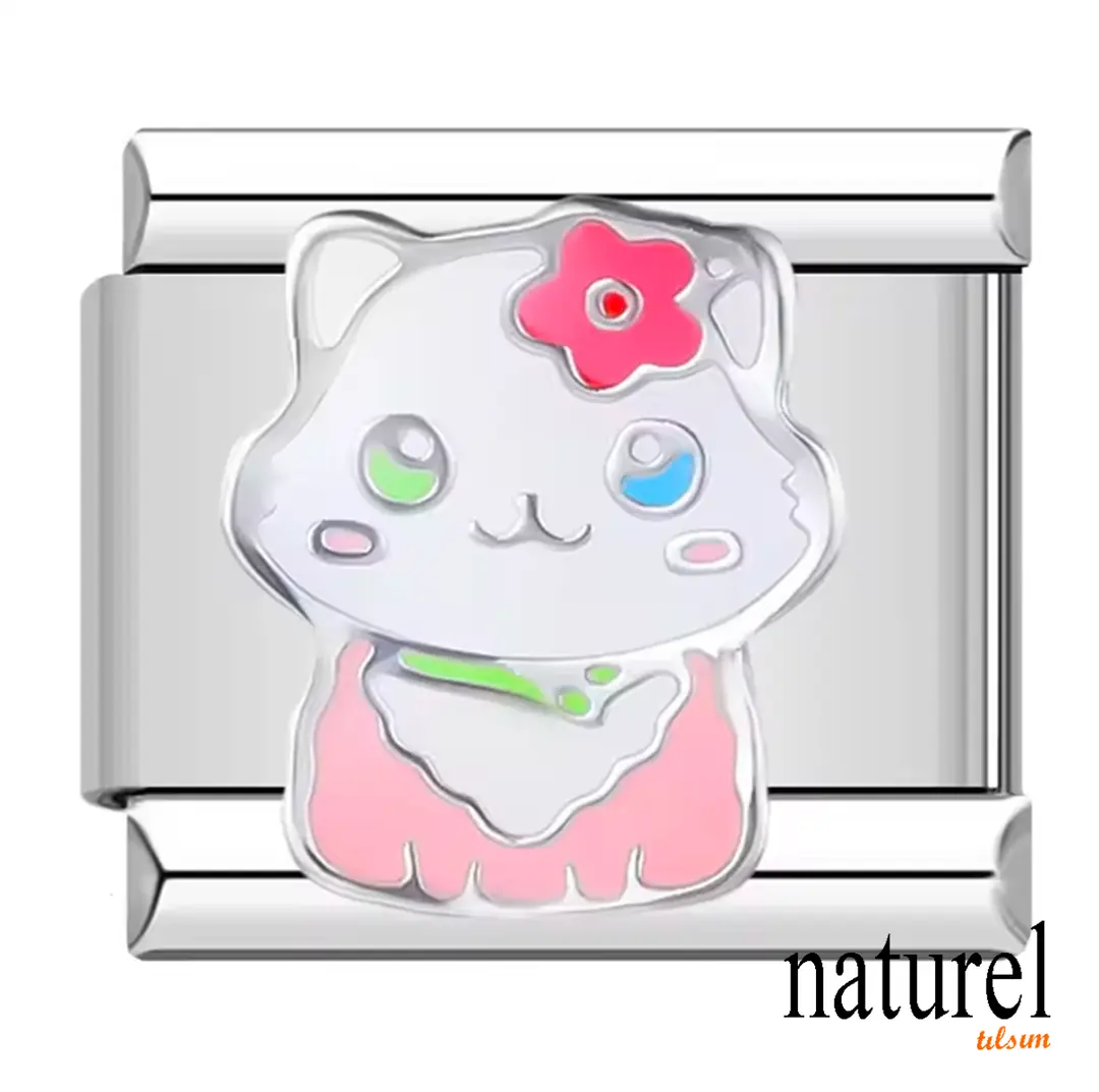 İtalyan Paslanmaz Çelik 9mm Hello Kitty Charm