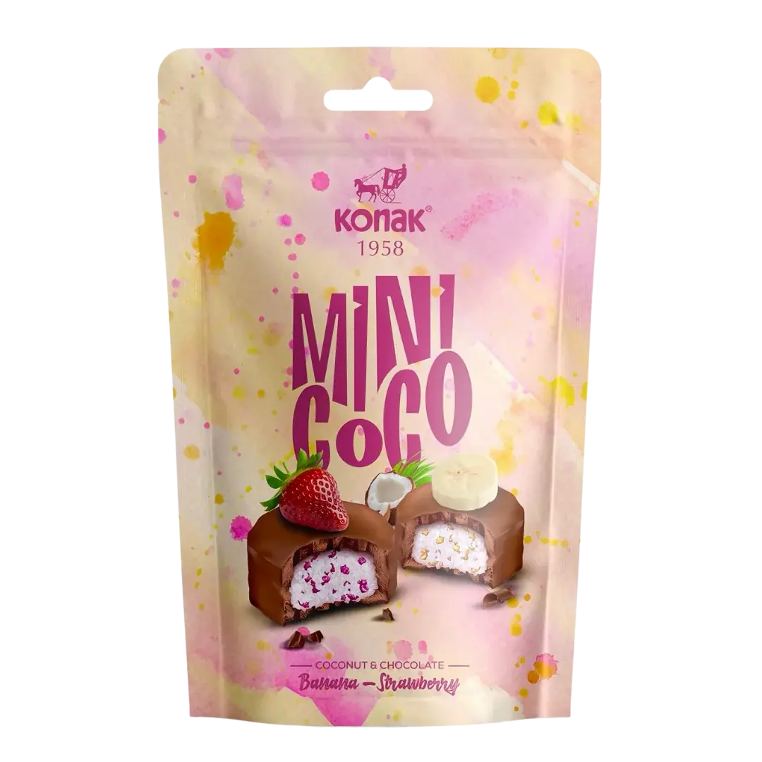 Mini Coco Çikolata Kaplı Meyve Parçacıklı Hindistan Cevizli 80 Gr