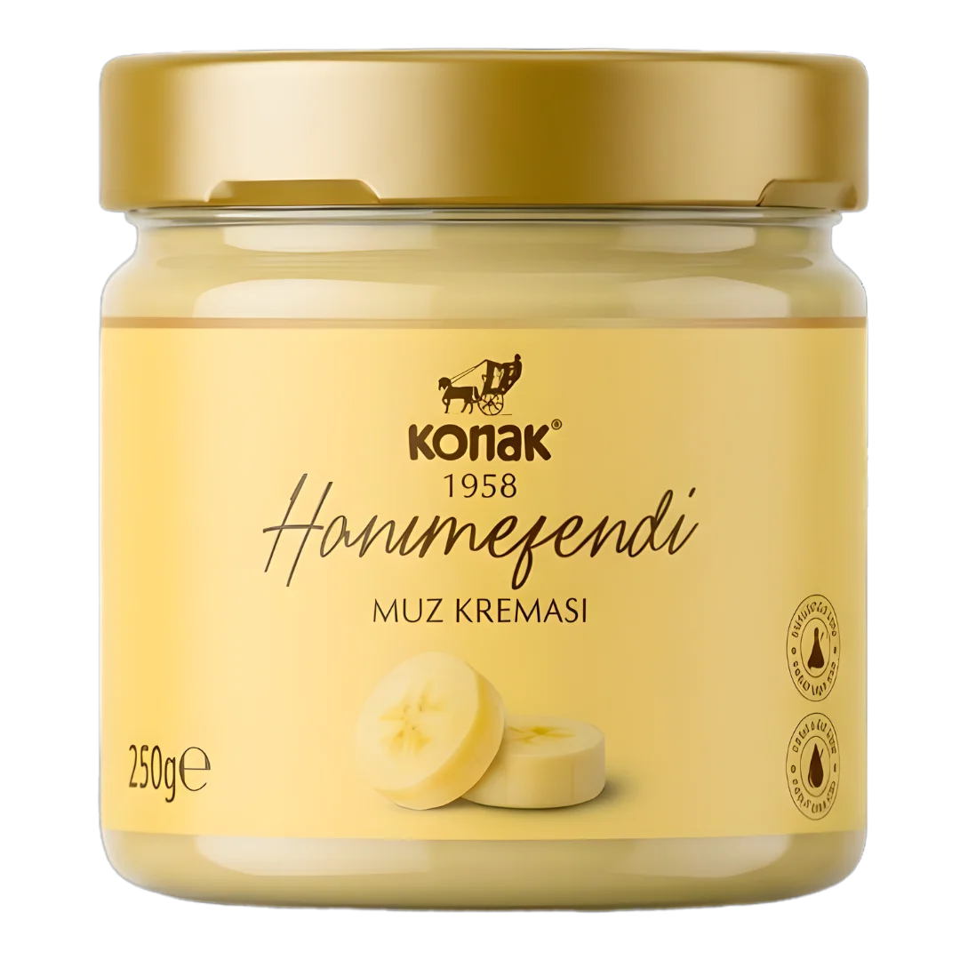 Konak Hanımefendi Muz Kreması 250 Gr | Doğal Muz Aroması