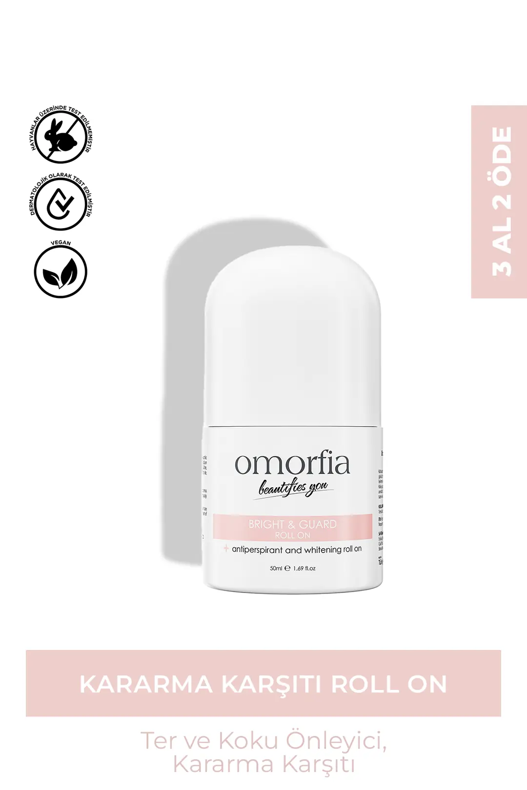 Omorfia Ter ve Koku Önleyici Arbutin İçerikli Beyazlatıcı Roll On 50 ml