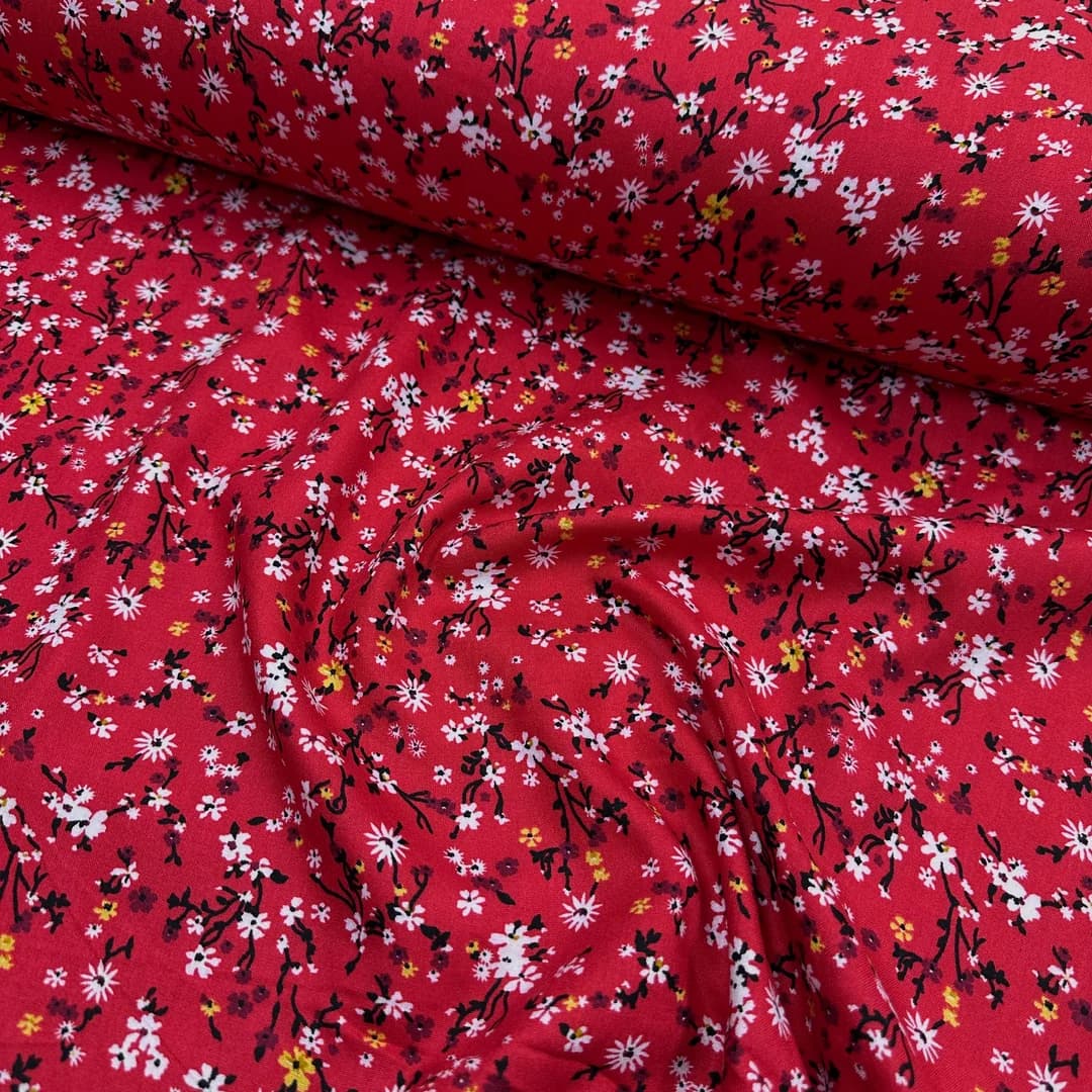 Kır Çiçekleri Viskon Kumaş